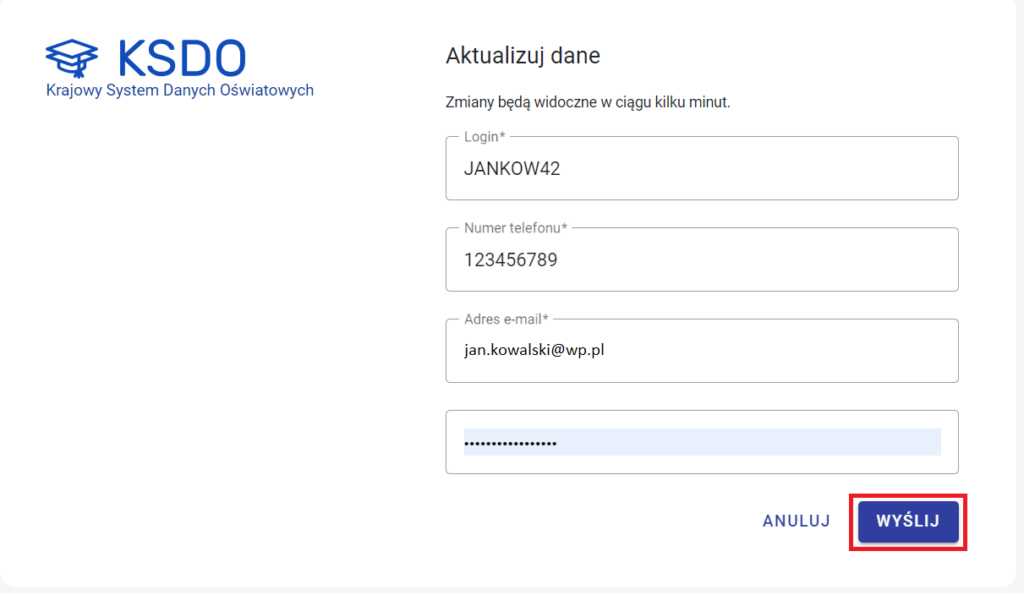 Panel Użytkownika W Aplikacji Sio Pomoc Sio